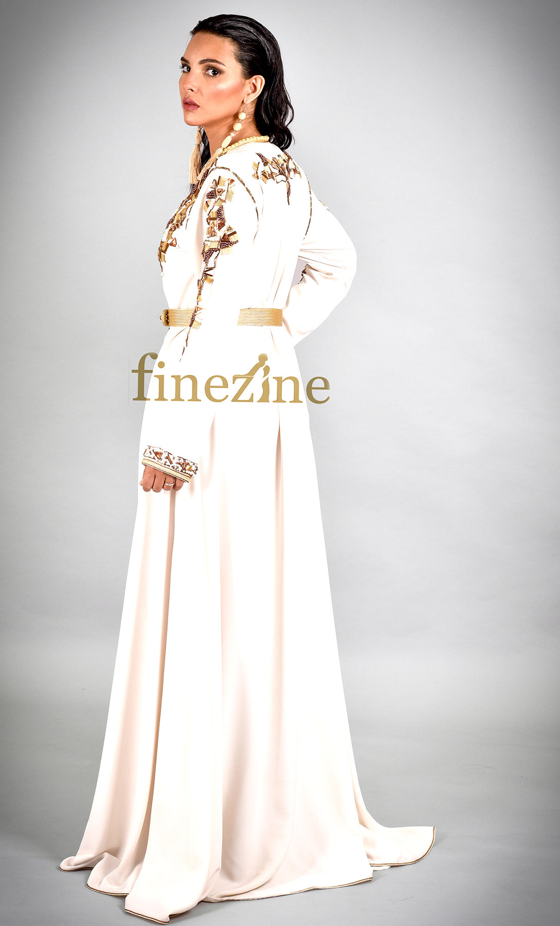 Casablanca - Robe Caftan Blanc – FINEZINE